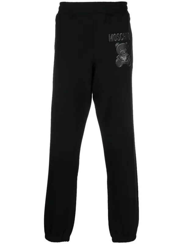 Moschino Logo-print Organic Cotton Track Pants - Black