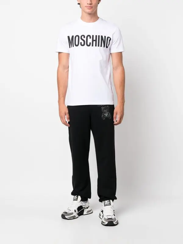 Moschino Logo-print Organic Cotton Track Pants - Black