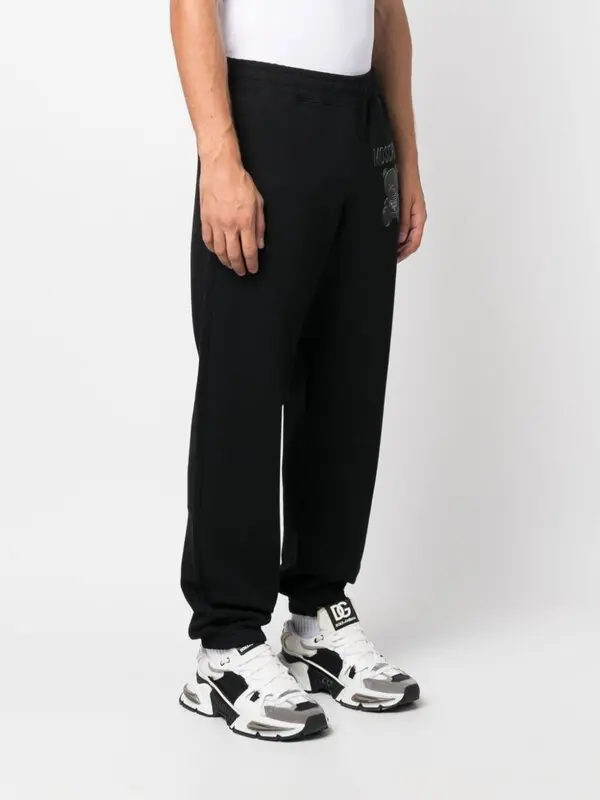 Moschino Logo-print Organic Cotton Track Pants - Black