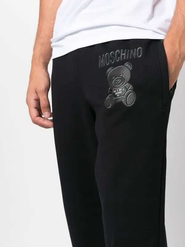 Moschino Logo-print Organic Cotton Track Pants - Black