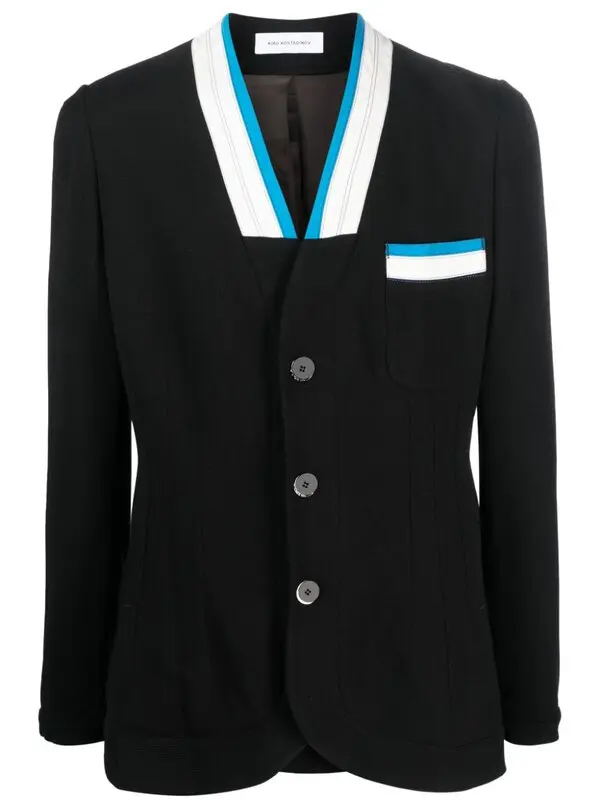 KIKO KOSTADINOV Striped-trim Single-breasted Blazer