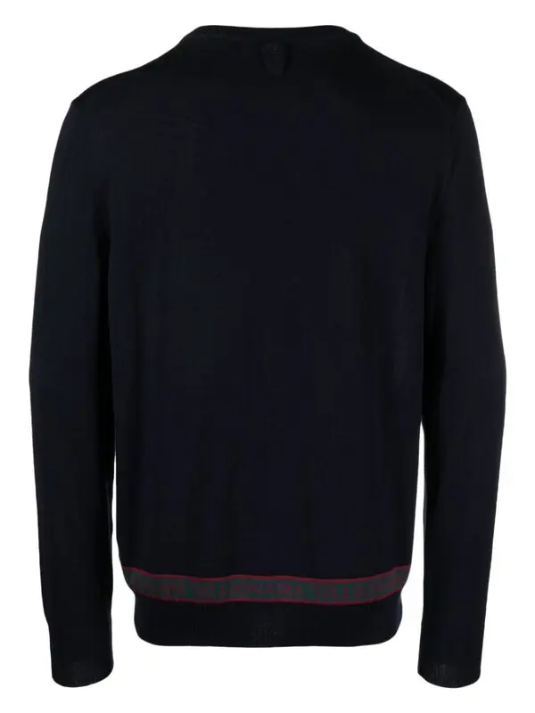 BILLIONAIRE Logo-embroidered Wool-silk Jumper - Blue