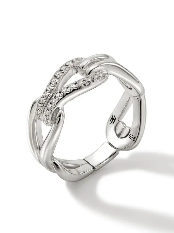 John Hardy Surf Pavé Link Ring