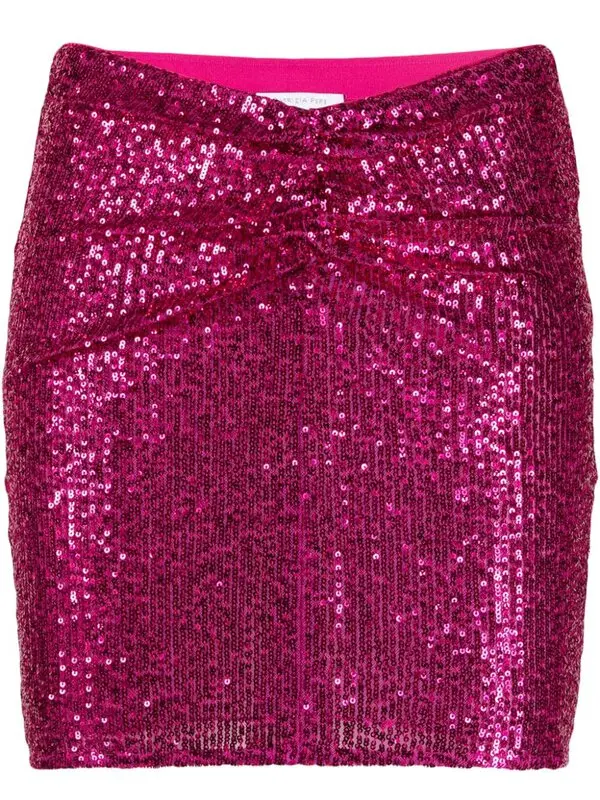 Patrizia Pepe Sequin Miniskirt - Pink