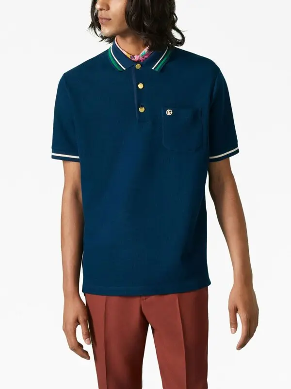 Gucci Gg Embroidered Polo Shirt