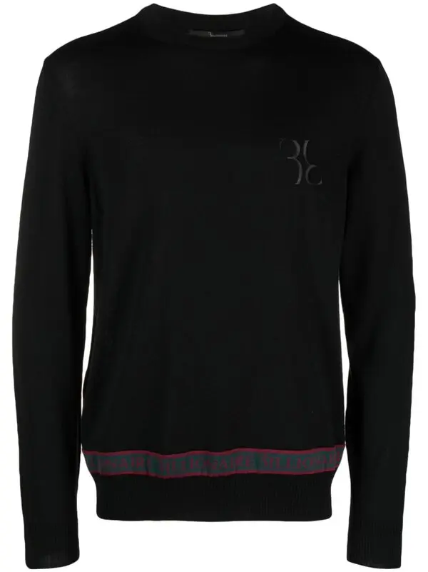 BILLIONAIRE Logo-embroidered Wool-silk Jumper - Black