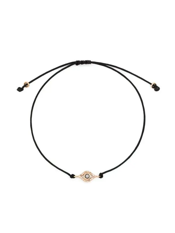 ANIL ARJANDAS 18kt Rose Gold Mini Evil Eye Diamond Cord Bracelet - Pink