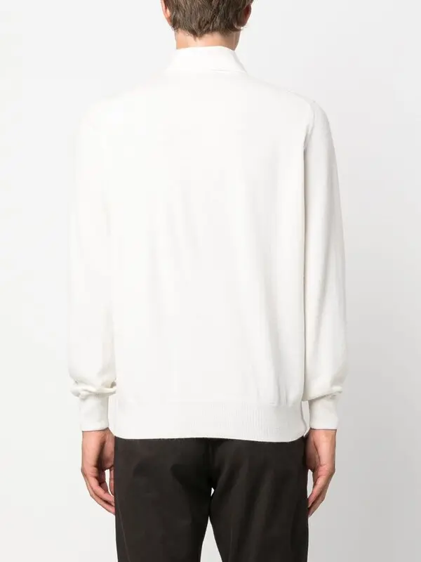 Brunello Cucinelli Long-sleeve Cashmere Polo Shirt - White