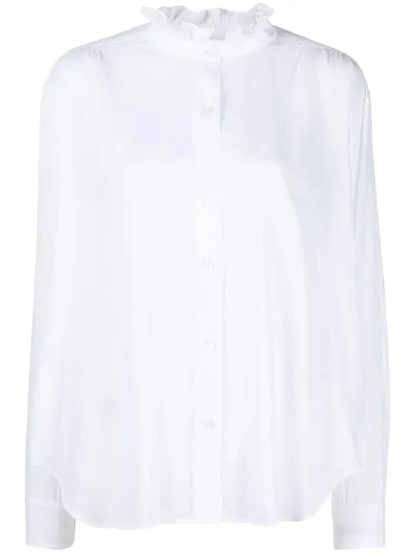 MARANT ETOILE Optical Cotton Ruffled Collar Shirt