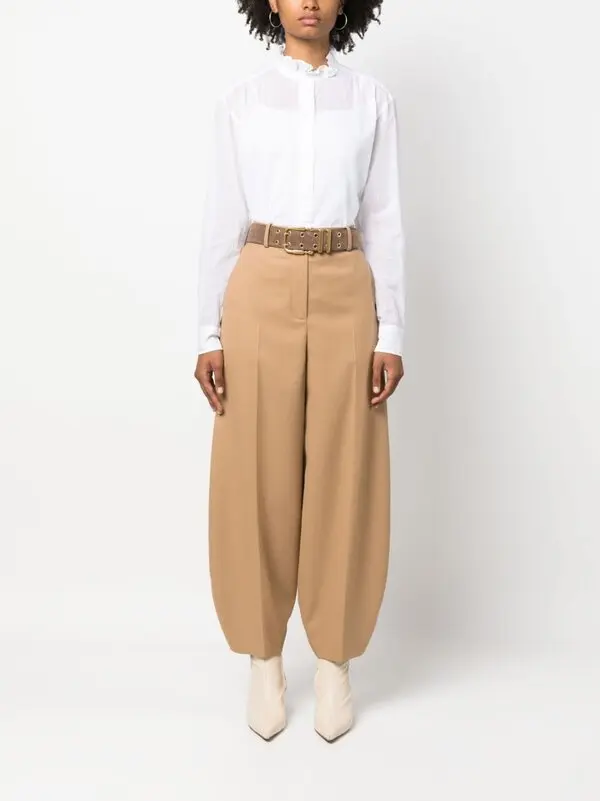 MARANT ETOILE Optical Cotton Ruffled Collar Shirt