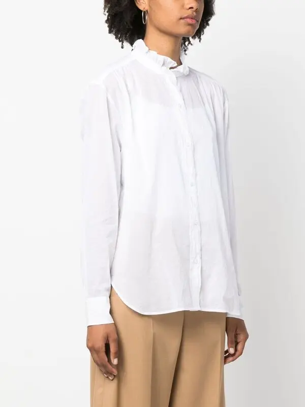 MARANT ETOILE Optical Cotton Ruffled Collar Shirt