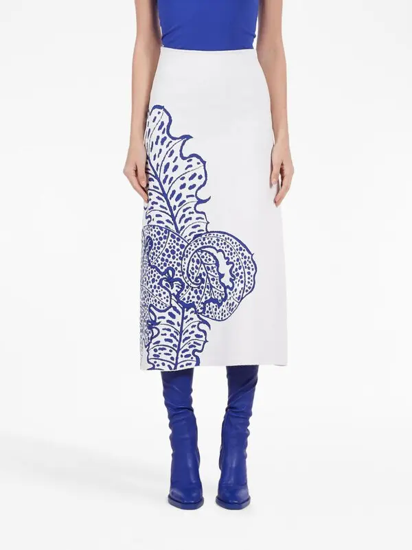 FERRAGAMO Graphic-print Jacquard Flared Skirt