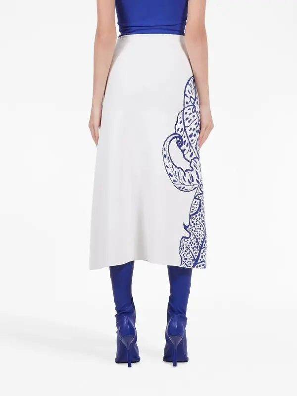 FERRAGAMO Graphic-print Jacquard Flared Skirt