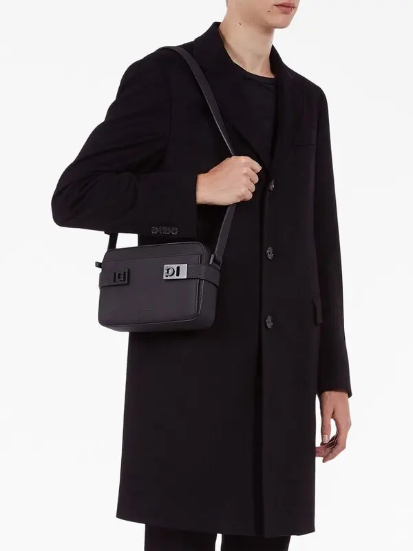 FERRAGAMO East-west Crossbody Bag With Hug Buckle - Black