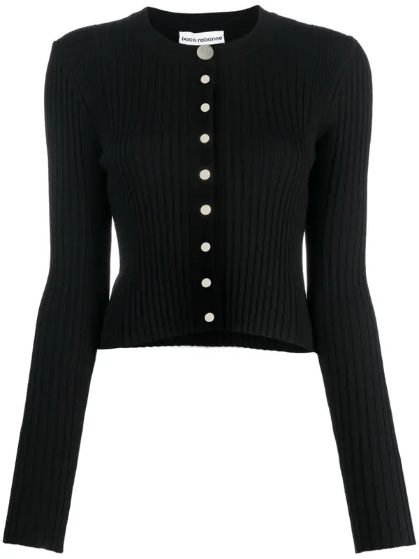 Rabanne Ribbed Wool-blend Cardigan