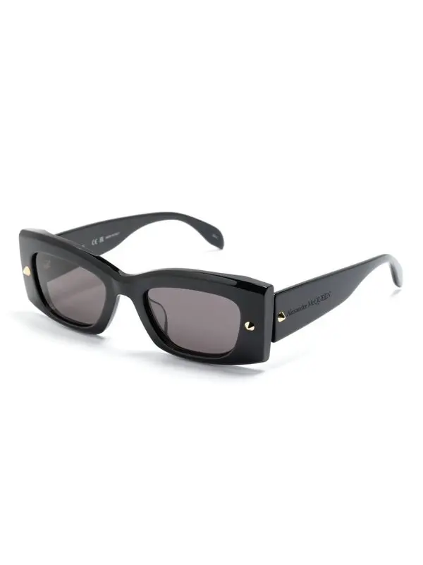 Alexander McQueen Rectangle-frame Sunglasses With Spike Studs - Black