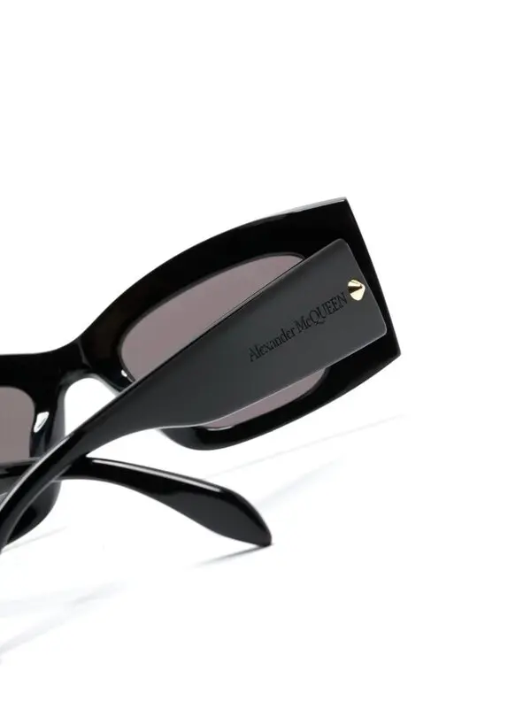 Alexander McQueen Rectangle-frame Sunglasses With Spike Studs - Black
