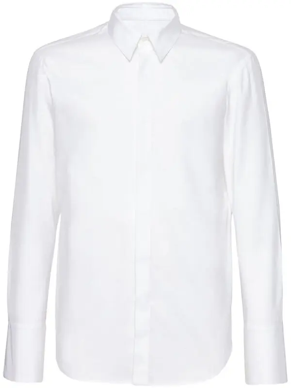 FERRAGAMO Concealed-fastening Oxford Poplin Shirt - White