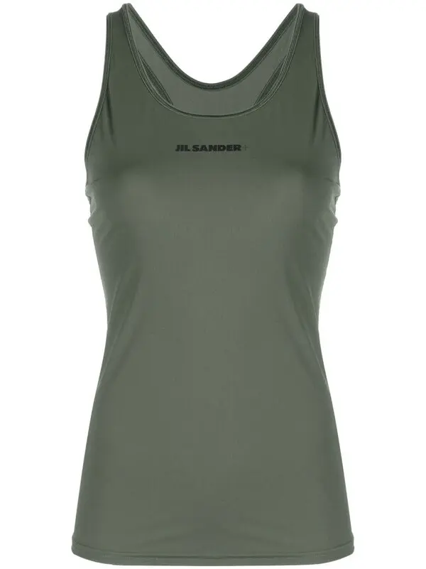 JIL SANDER Logo-print Tank Top - Green