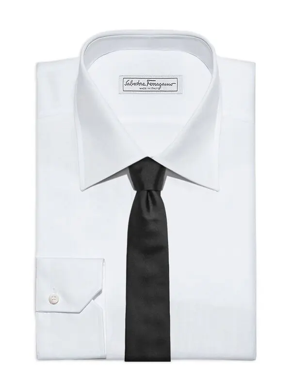 FERRAGAMO Patterned-jacquard Silk Tie - Black
