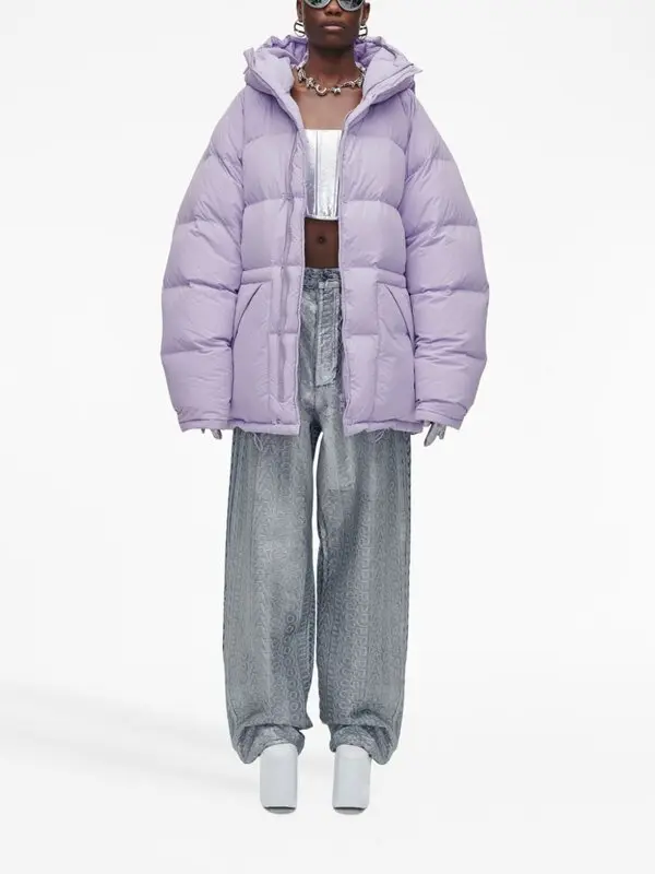 Marc Jacobs Long Puffer Jacket In Purple 50% Off Editorialist