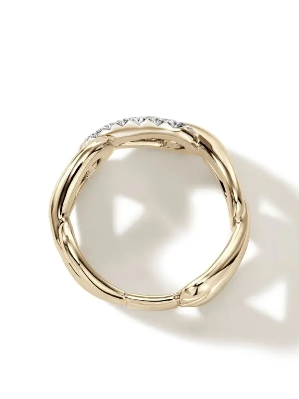 John Hardy 18kt Yellow Surf Diamond Ring