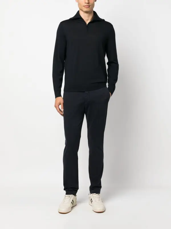 BRIGLIA 1949 Mid-rise Slim-cut Trousers - Blue
