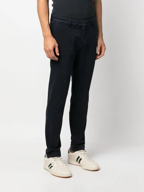 BRIGLIA 1949 Mid-rise Slim-cut Trousers - Blue