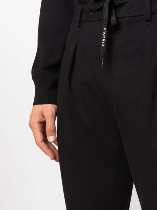 CIRCOLO 1901 Drawstring Tapered-leg Trousers - Black
