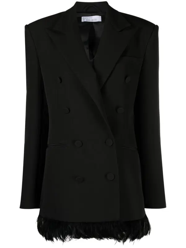 Giuseppe Di Morabito Feather-trim Double-breasted Blazer
