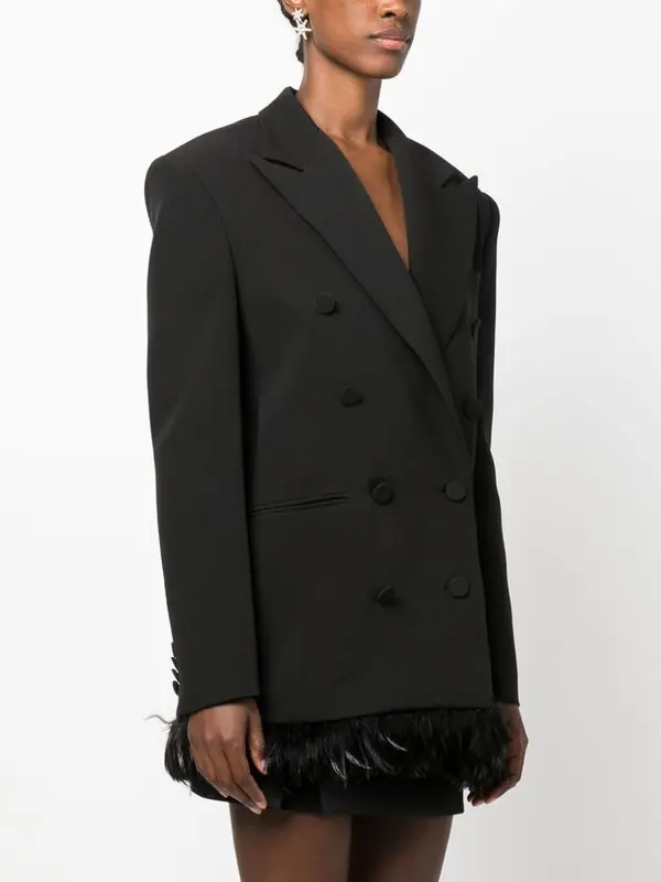 Giuseppe Di Morabito Feather-trim Double-breasted Blazer