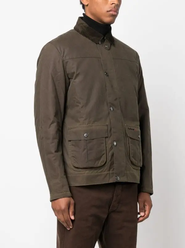 Barbour Brunden Wax Jacket With Corduroy Collar