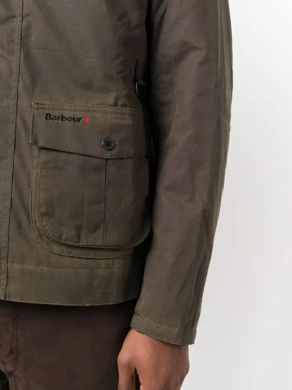 Barbour Brunden Wax Jacket With Corduroy Collar