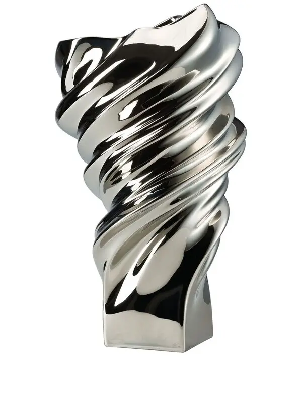 ROSENTHAL Squall Metallic-effect Porcelain Vase - Silver