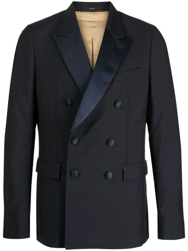 Paul Smith Double-breasted Wool-mohair Blazer