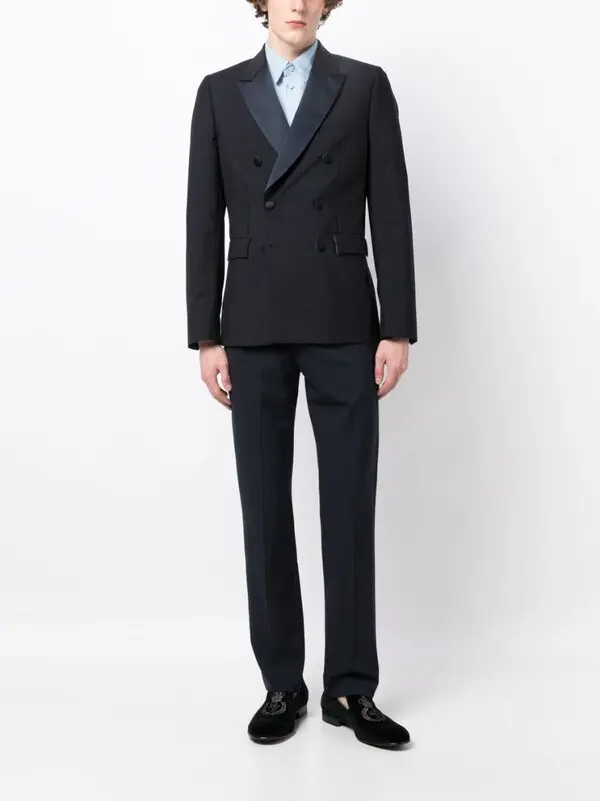 Paul Smith Double-breasted Wool-mohair Blazer