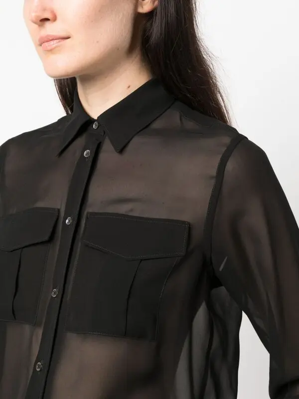 Aspesi Semi-sheer Construction Silk Blouse