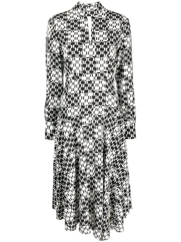 Karl Lagerfeld Monogram-jacquard Silk Midi Dress