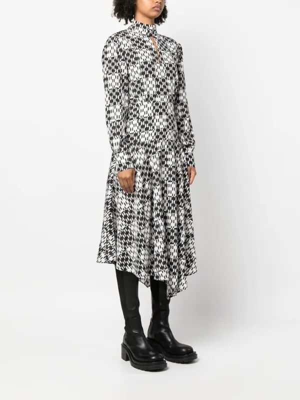 Karl Lagerfeld Monogram-jacquard Silk Midi Dress