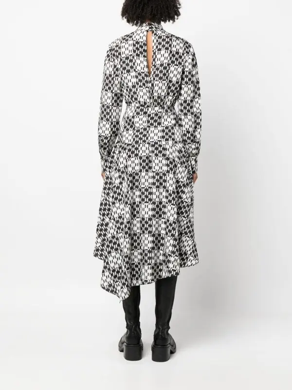 Karl Lagerfeld Monogram-jacquard Silk Midi Dress