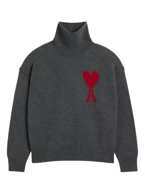 AMI Paris De Coeur Sweater - Grey