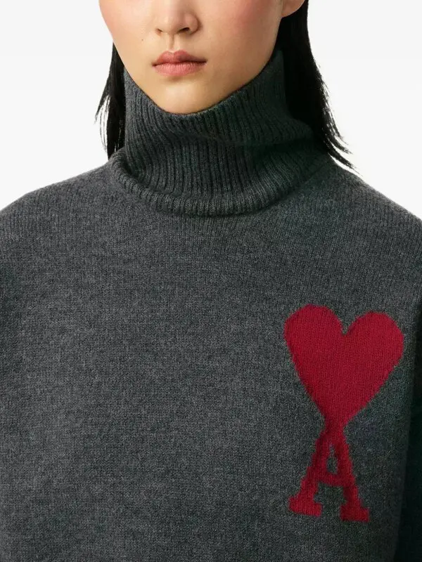 AMI Paris De Coeur Sweater - Grey