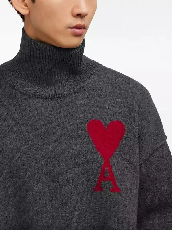 AMI Paris De Coeur Sweater - Grey
