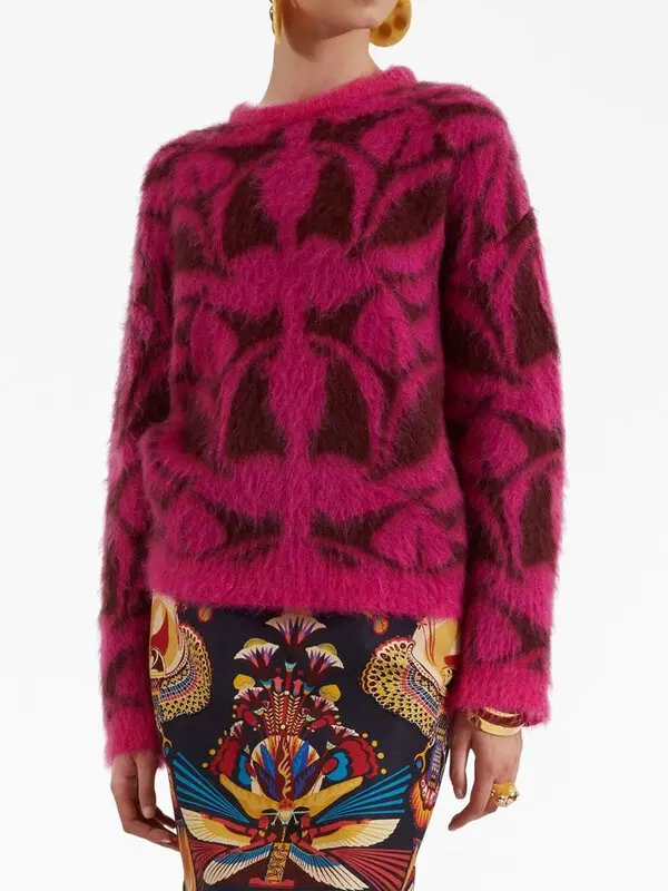 La DoubleJ Intarsia-knit Jumper - Pink
