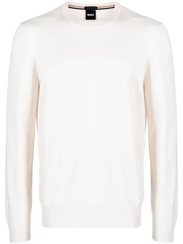 BOSS Logo-embroidered Jumper - Neutrals