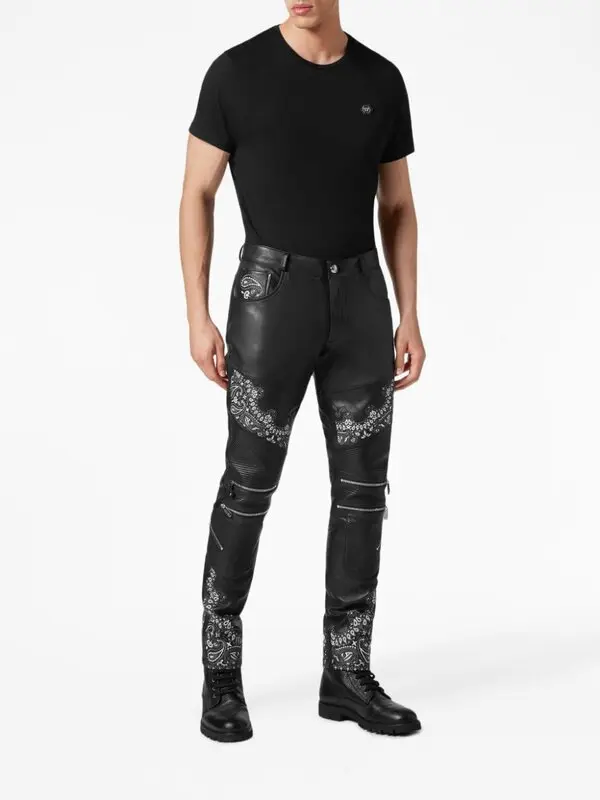 Philipp Plein Slim-cut Leather Trousers