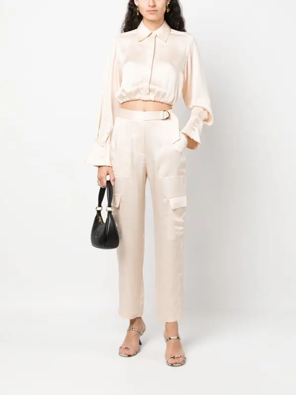 Simkhai Satin Finish Cropped Trousers