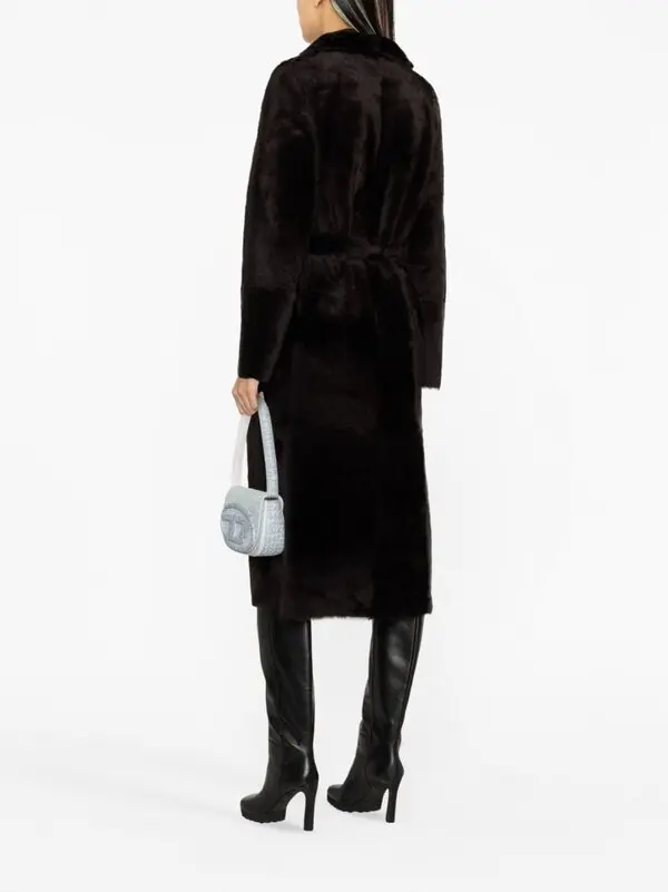 YVES SALOMON Belted Reversible Leather Coat