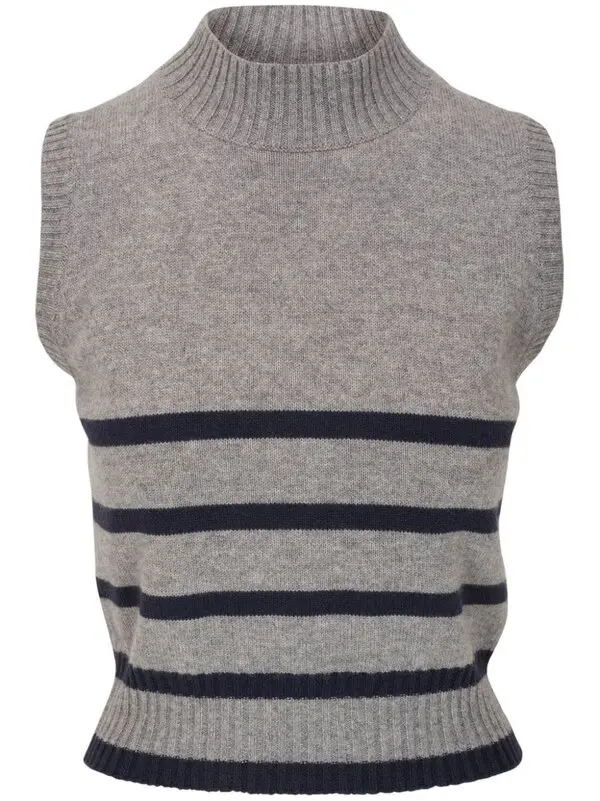 Brunello Cucinelli Striped Sleeveless Cashmere Jumper