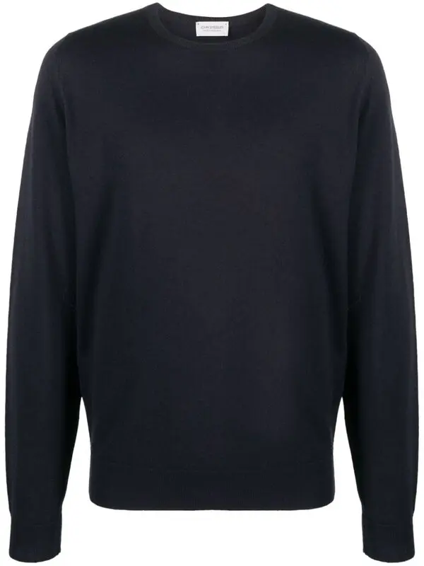 John Smedley Farhill Virgin Wool Jumper - Blue